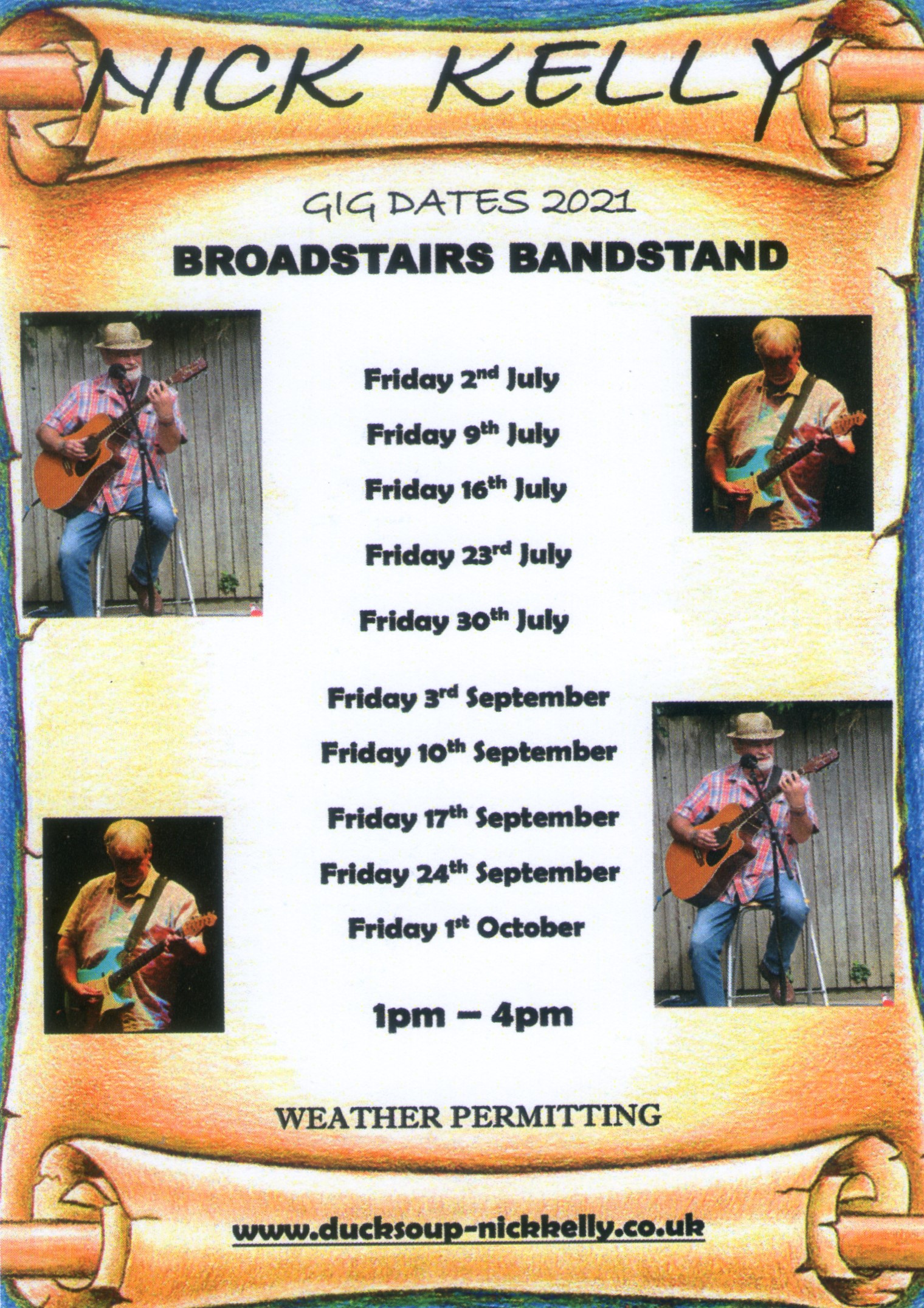 Bandstand Gig List 2021 – Duck Soup – Nick Kelly